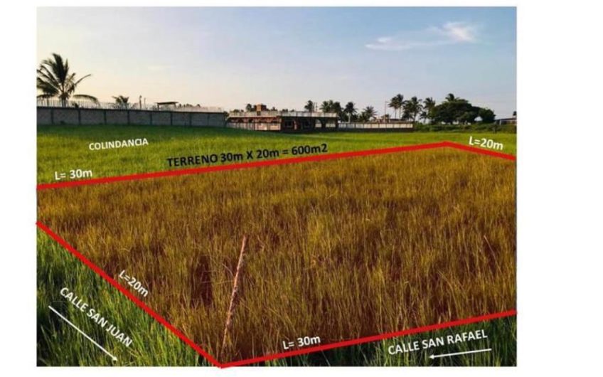 TERRENO RECTANGULAR EN ESQUINA CON DIMENSIONES 30mX20m = 600m2 | Busco ...